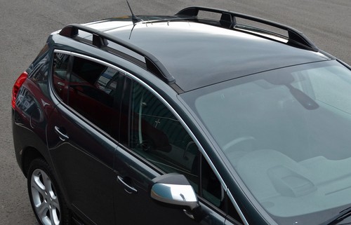 Black Aluminium Roof Rack Rails Side Bars Set To Fit Peugeot 3008 (2008 ...