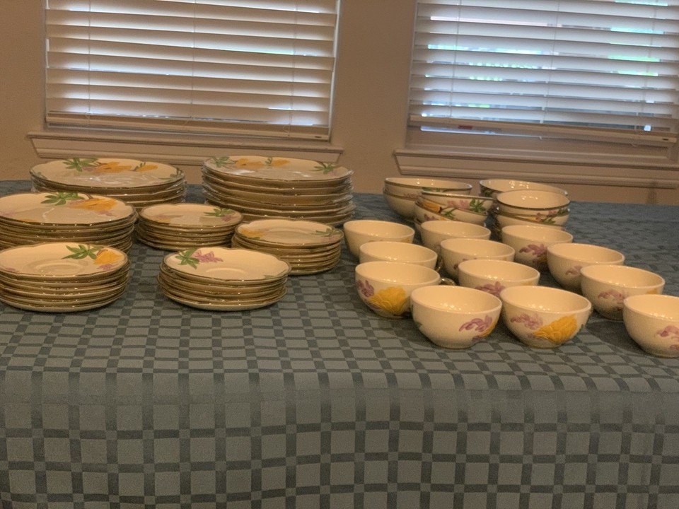 Rare California Franciscan Poppy Dinnerware. Circa 1950-1955. 8 place settings+ | eBay