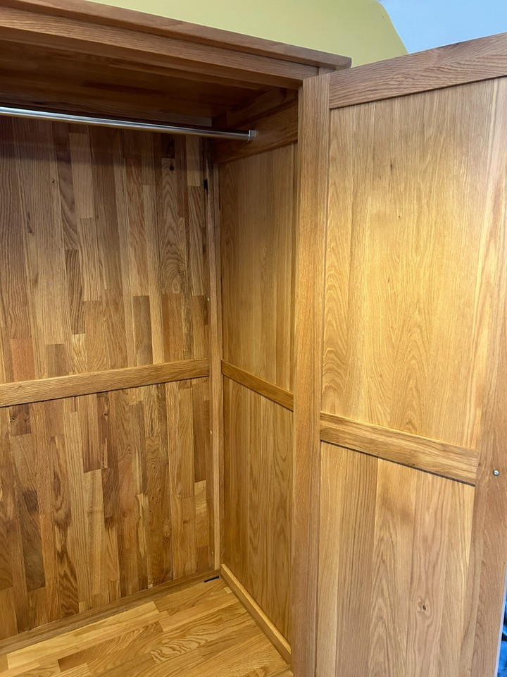 Solid Oak Double Wardrobe | eBay UK