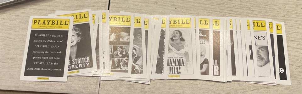Rare PLAYBILL CARDS 25th Series 2001-2002 Broadway Season | eBay