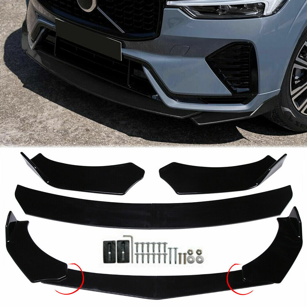 Gloss Black Front Splitter Bumper Lip Spoiler For XC60 XC40 XC90 2019 ...