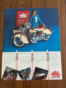 1990 MAC Tools Calendar Poster 1946 Indian Motorcycle Sexy Girl | eBay