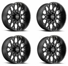 Set 4 22" Vision Off-Road 412 Rocker Satin Black Wheels 22x10 8x170 ...