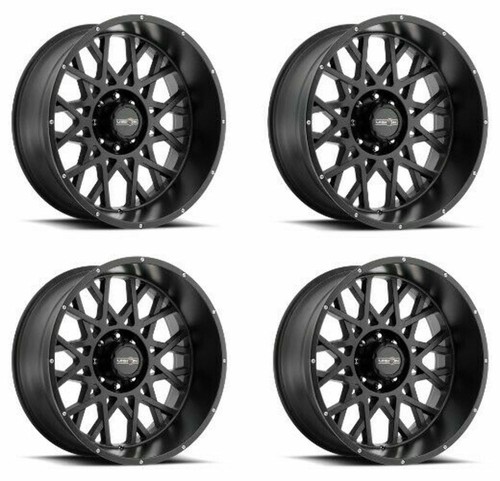 Set 4 22" Vision Off-Road 412 Rocker Satin Black Wheels 22x10 8x170 ...