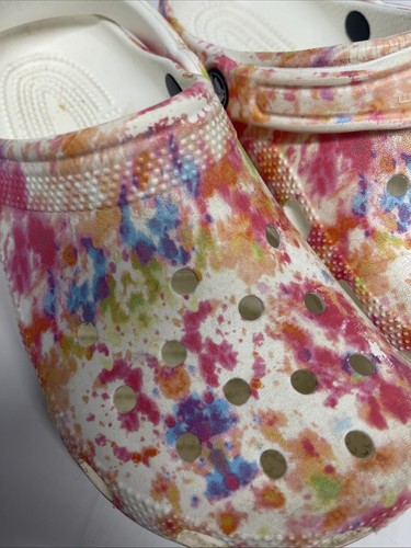 Crocs Classic Tie Dye Paint Splatter Graphic Clog Size 4 & 6 | eBay