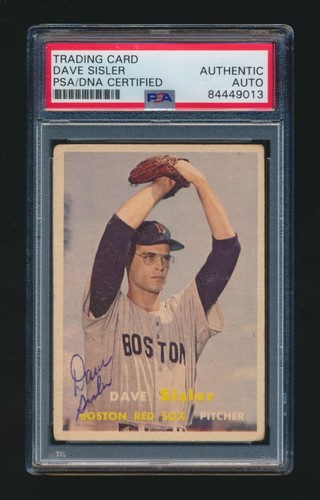 1957 Topps -#56 DAVE SISLER (Boston Red Sox) *AUTOGRAPHED* d.2011 *PSA ...