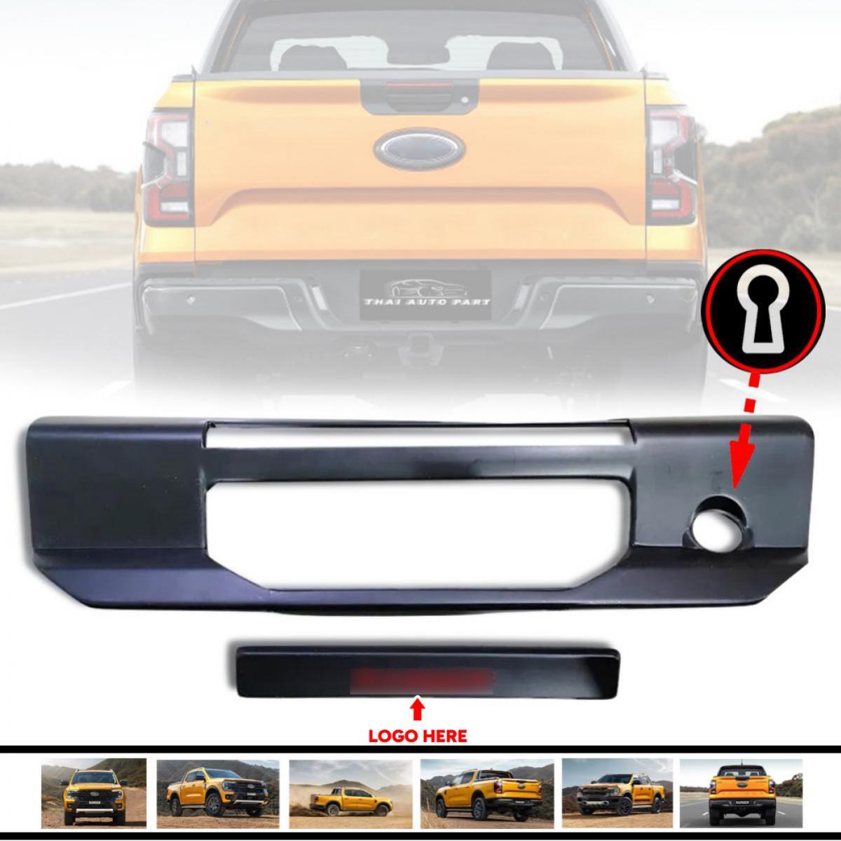 Rear Tailgate Handle Cover Black 2Pcs W/ Keyhole For Ford Ranger P703 ...