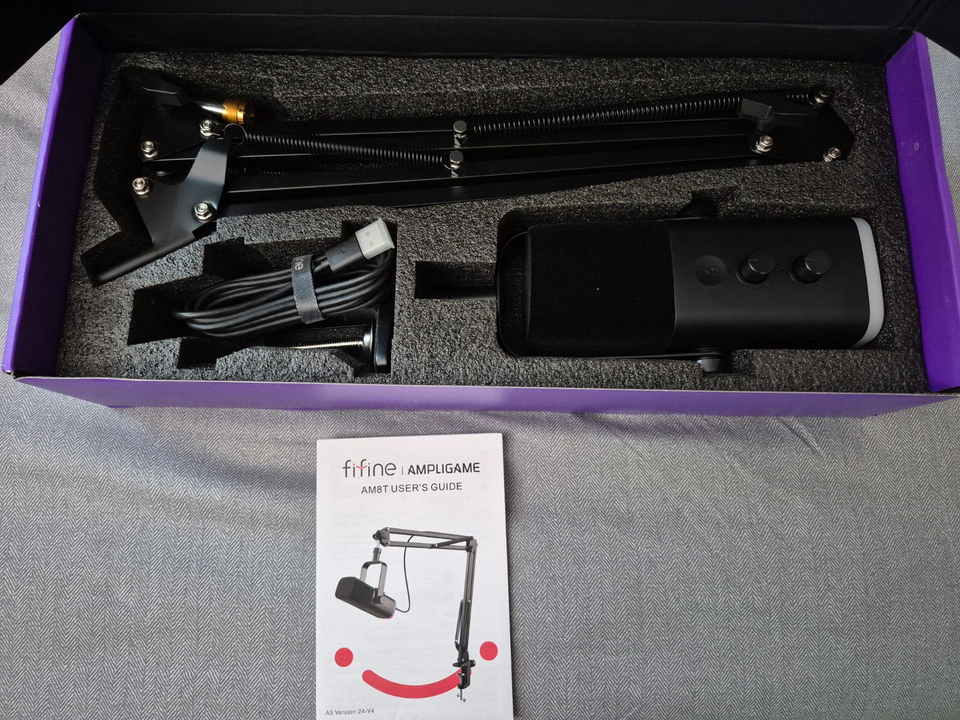 FIFINE USB Ampligame Microphone Kit AM8T for Gaming Streaming USB-C XLR ...