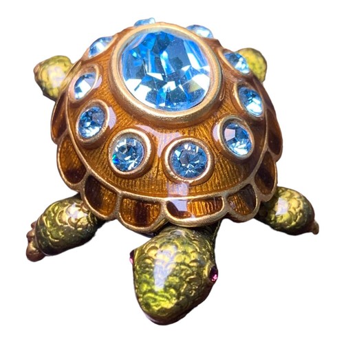 JAY STRONGWATER MARCH BLUE CRYSTAL BIRTHSTONE ENAMEL TURTLE TRINKET ...