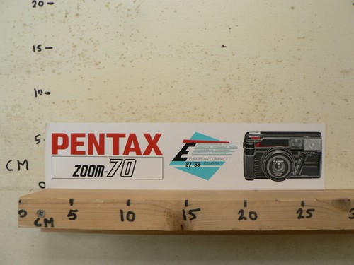 STICKER,DECAL PENTAX ZOOM - 70 87-88 COMPACT CAMERA 23 CM LONG LARGE 29 ...