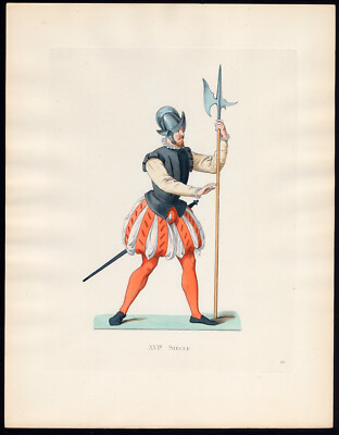 Antique Print-SOLDIER-WALLONIA-MORION-16TH CENTURY-66-Duplessis-Bonnard ...