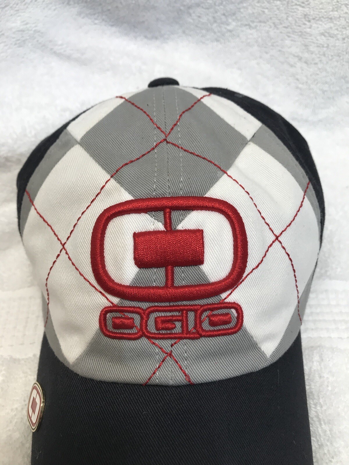 Ogio Hat - New Era, buckle adjustable. Black, Gray, Red and White, Ball ...