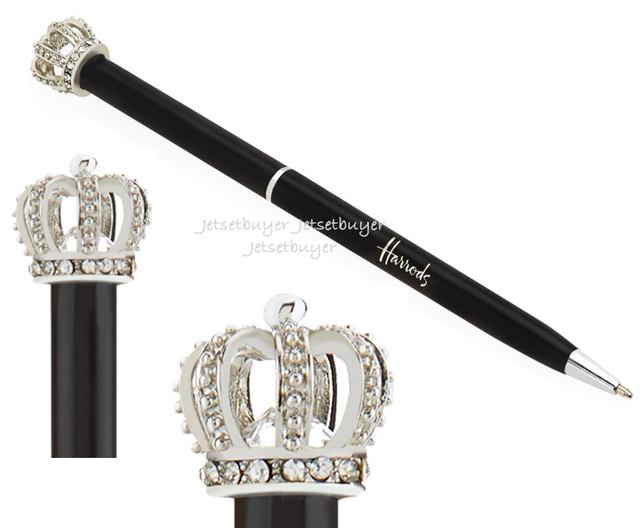 Harrod's UK Queen's Crown Black Pen with Crystal | eBay