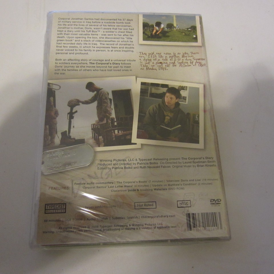 The Corporal's Diary (2008) 38 Days in Iraq DVD Movie True Story Sealed ...