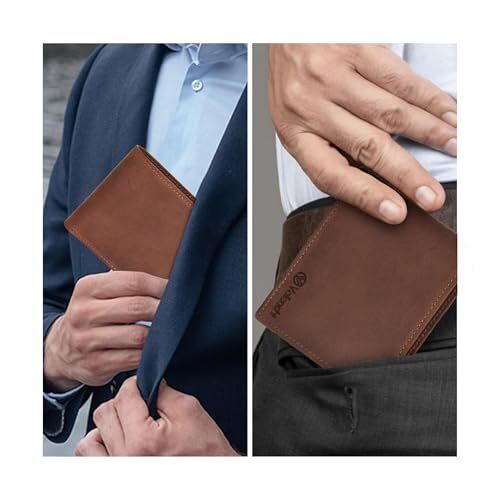 VALENCHI Leather Wallet For Men - RFID Blocking Wallet For BF-02 BROWN ...