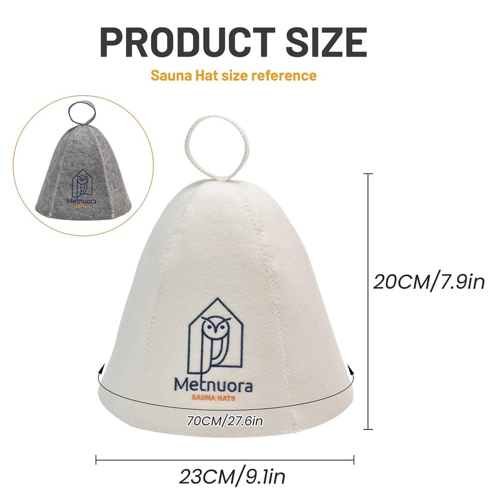 Sauna Hat 2-Pack, Wool Sauna Hat for Women and Men Russian Banya Cap ...