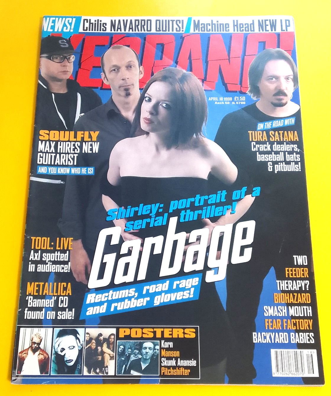 Kerrang! No.695 April 18 1998 - Garbage, Soulfly, Tura Satana, Tool ...