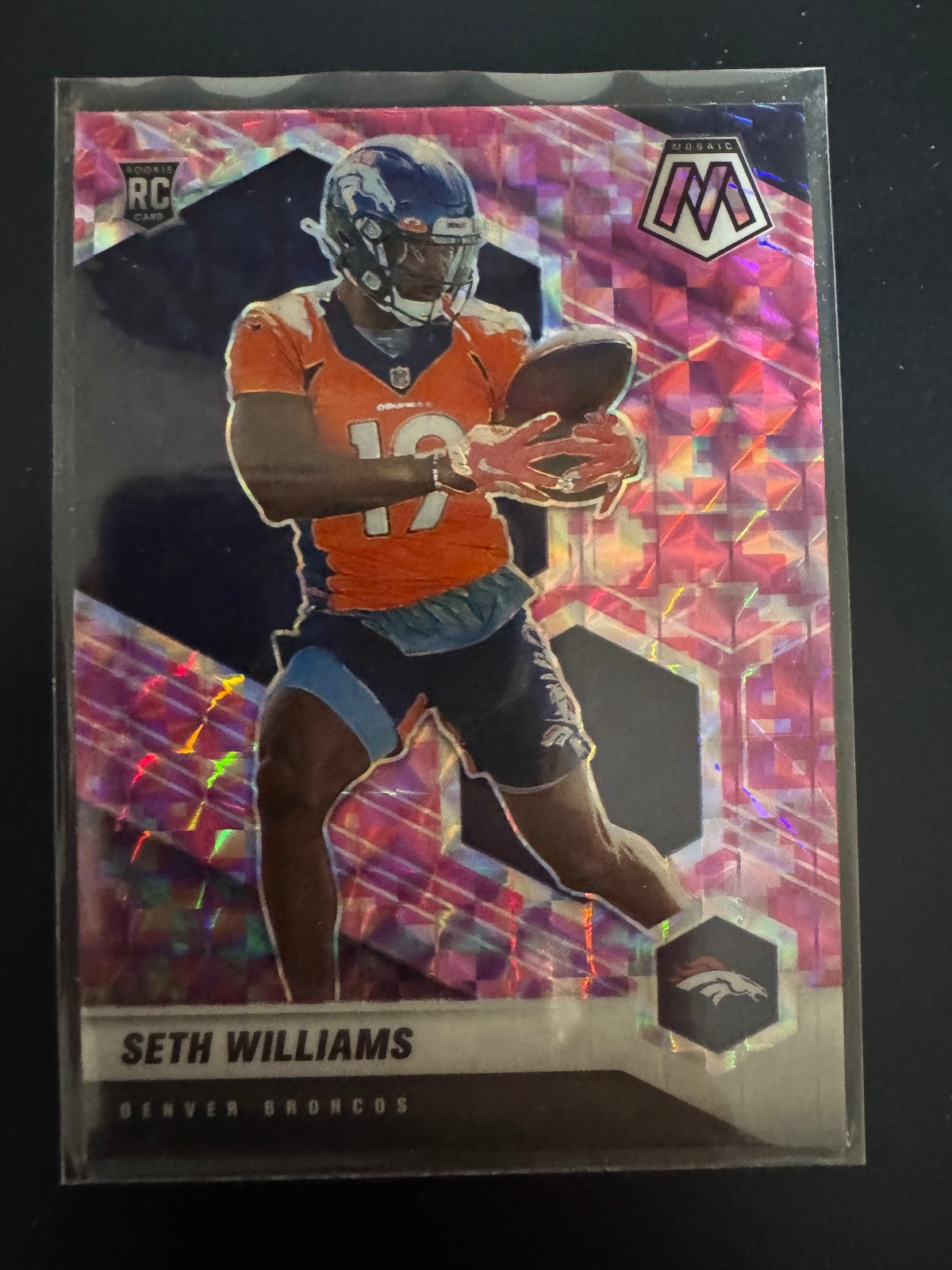 2021 Panini Mosaic Seth Williams RC Pink Camo Prizm #395 Broncos | eBay