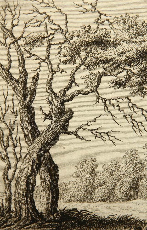 K. PONHEIMER (*1757), farmer and maid collect dead wood, etching ...