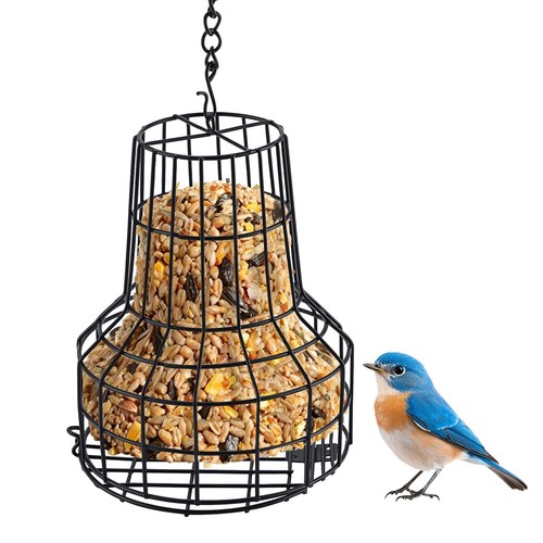 Patioer Bird Seed Bell Feeder Outdoor Hanging Cage for Wild Bird Seed ...