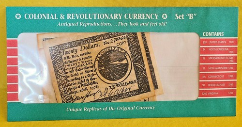 Colonial and Revolutionary Currency 1773-1781 Set "B" Reproduction | eBay
