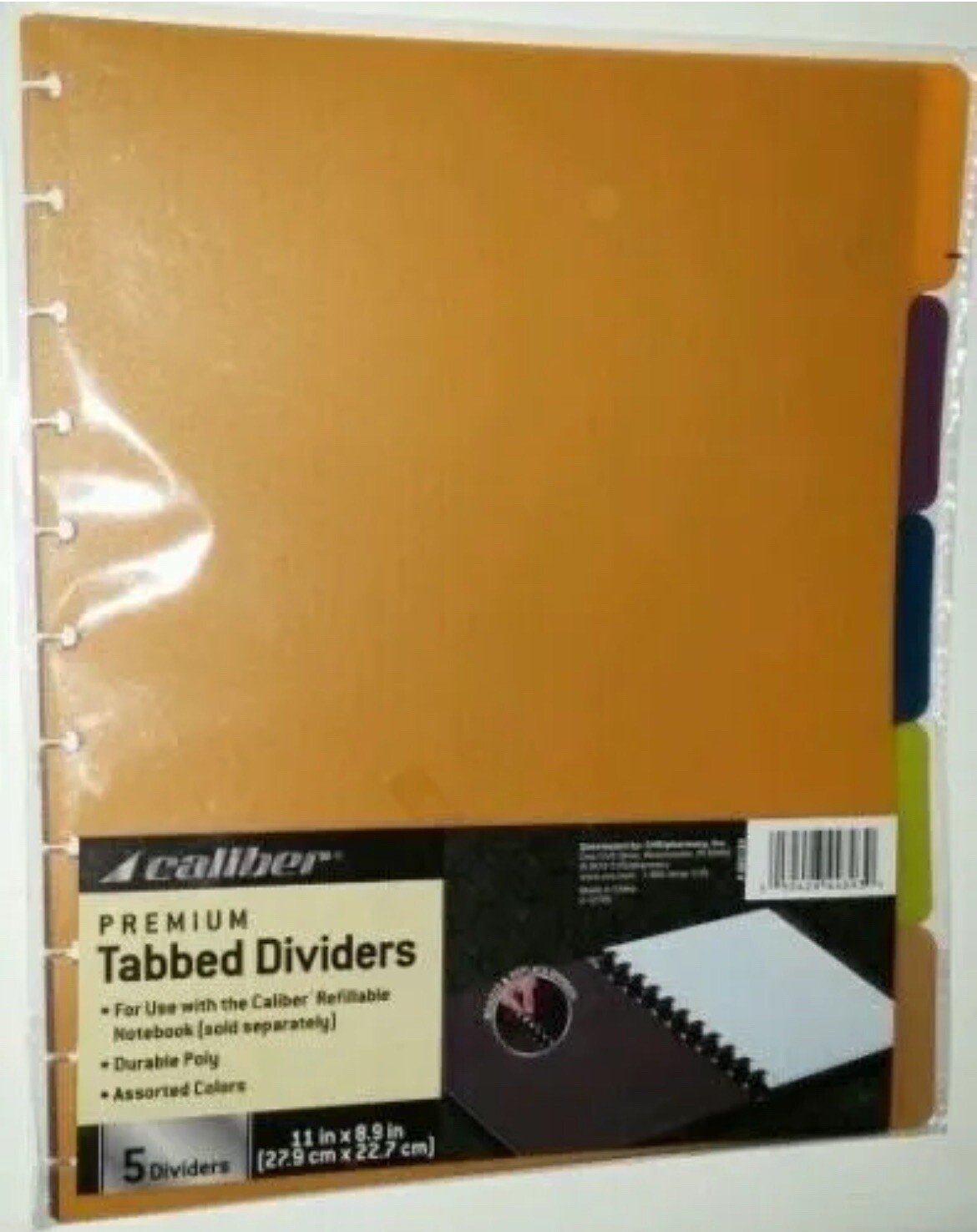 Caliber Premium Discbound Dividers 5 Color Tab For 8.5 x 11 Caliber ...
