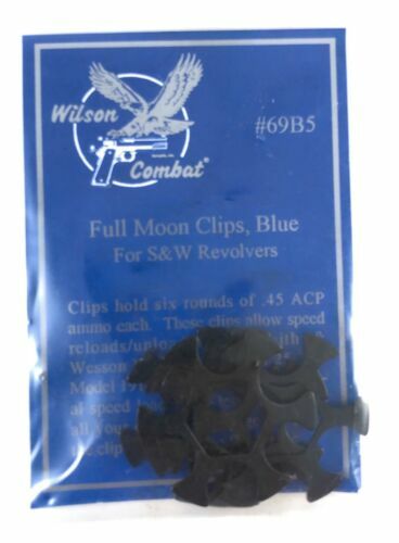 Wilson Combat Five Full Moon Clips for 45 ACP Blue Finish Part 69B5 for ...