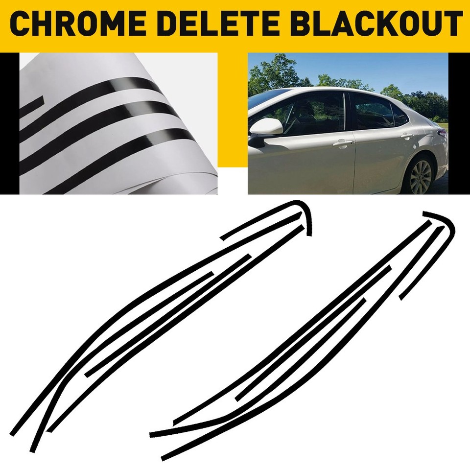Chrome Blackout Delete Side Window Precut Sticker Set Fit Camry 18-2023 ...