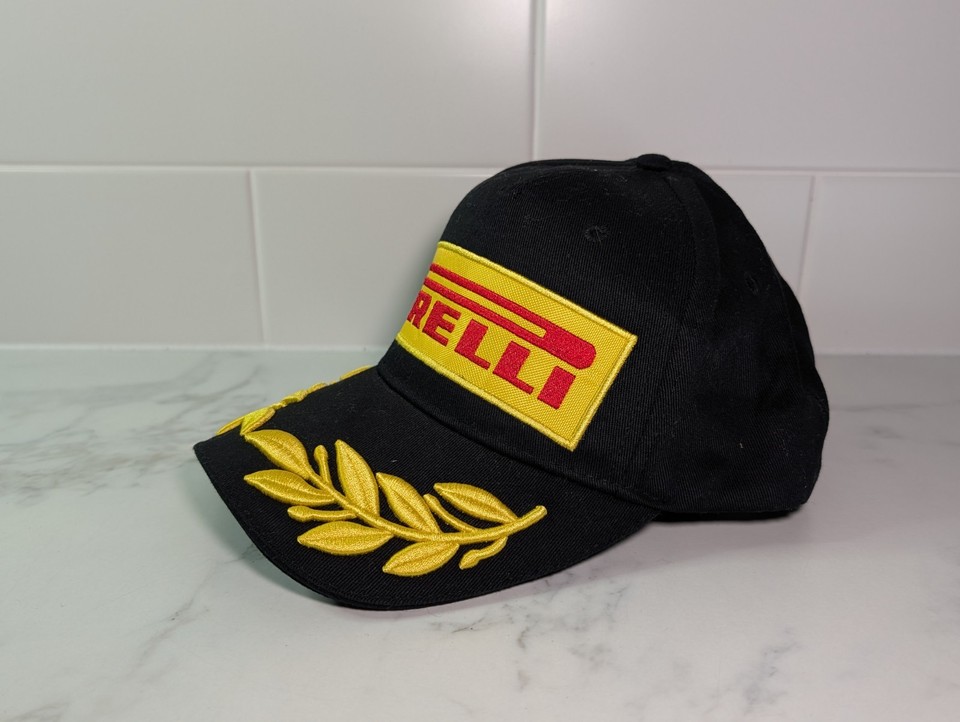 Pirelli Tyres F1 Baseball Strapback Clasp Hat Cap Black Podium ...