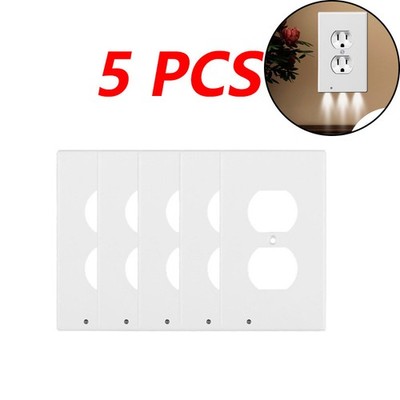 5 PCS / 10PCS Outlet Night Light with Built-In LED Light White / Black ...