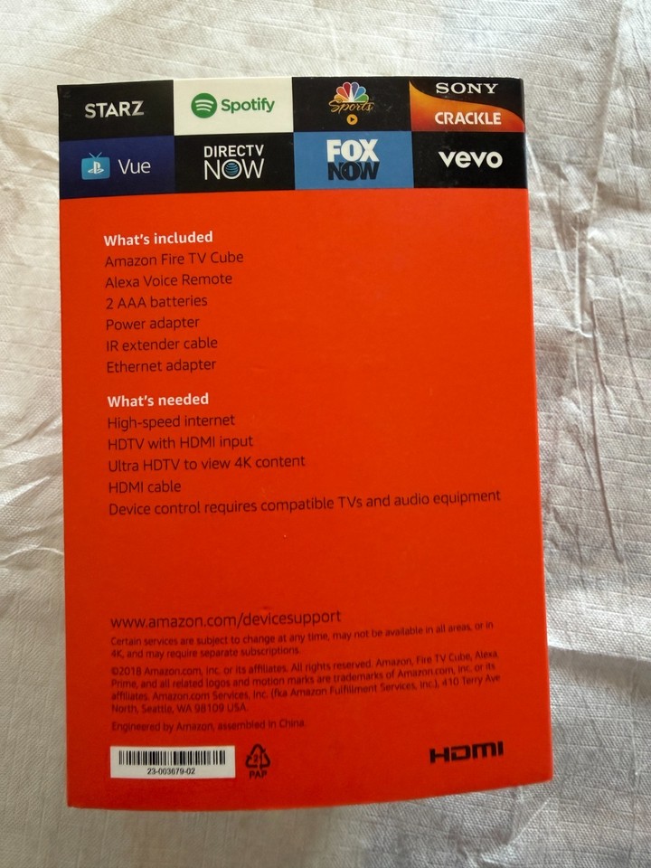 mazon Fire TV Cube (1st Gen) Streaming Media Player 4K Ultra HD & Alexa ...