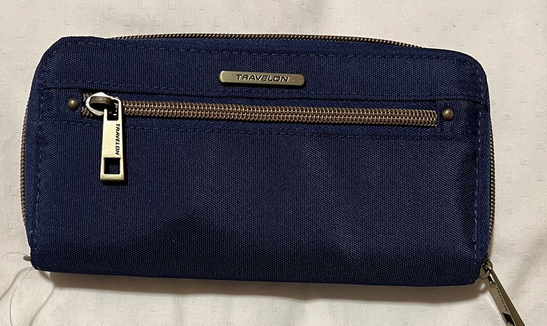 NWB Choice of Travelon RFID Blocking Double Zip Wallet Nylon Wristlet ...