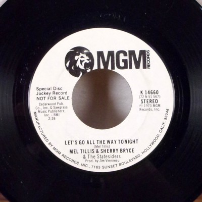Mel Tillis & Sherry Bryce Let's Go All The Way Tonight 45 7" MGM promo ...