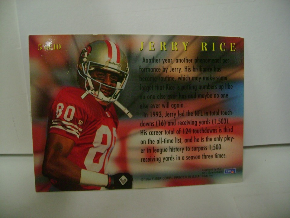 JERRY RICE 1994 FLEER #5 LEAGUE LEADER | eBay