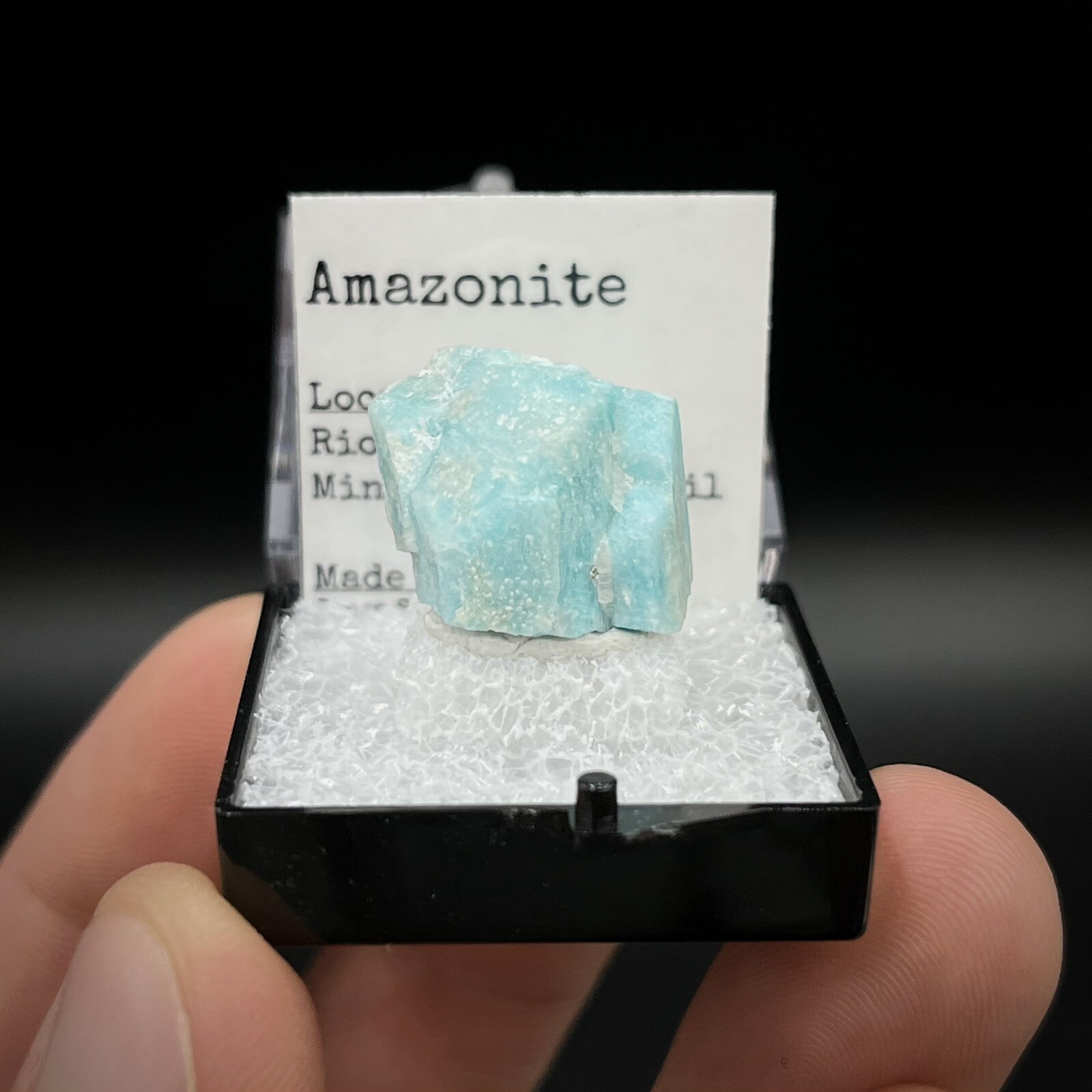 Amazonite - Brazil - Perky Box Thumbnail Specimen Crystal 1.7cm | eBay
