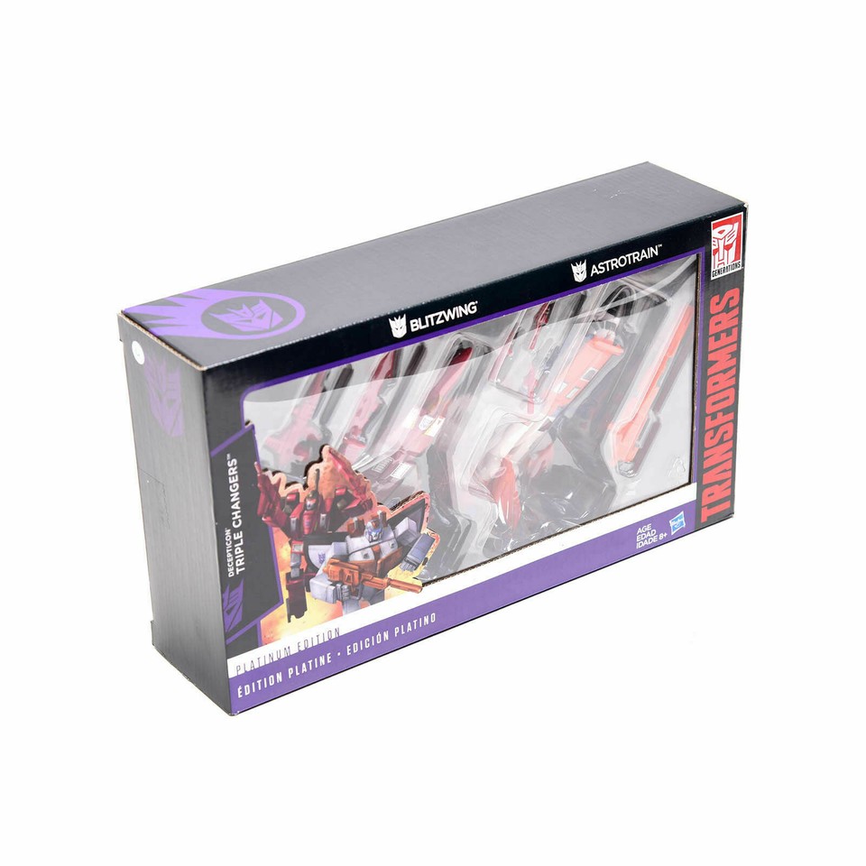 Transformers Hasbro G1 K.O.Platinum Edition Astrotrain Blitzwing Triple ...