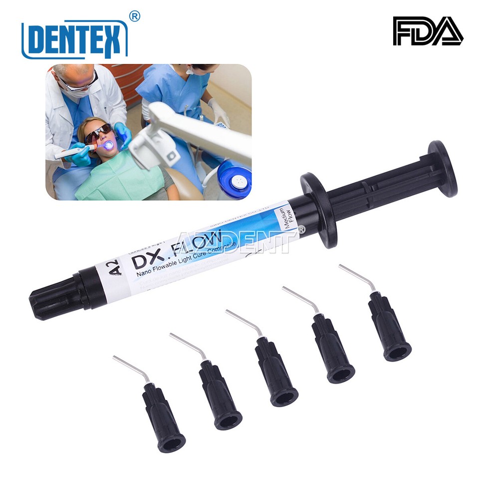 Dentex Dental Light Cure Flowable Composite Resin Tooth A1 A2 A3 Medium ...