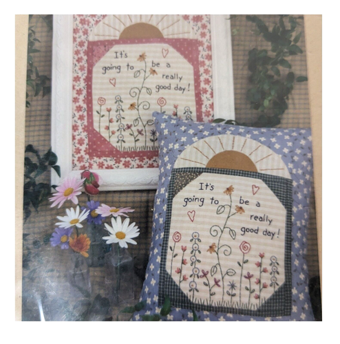 Garden Pillow Pattern Embroidery Kit Floral Rustic, Bareroots Good Day ...
