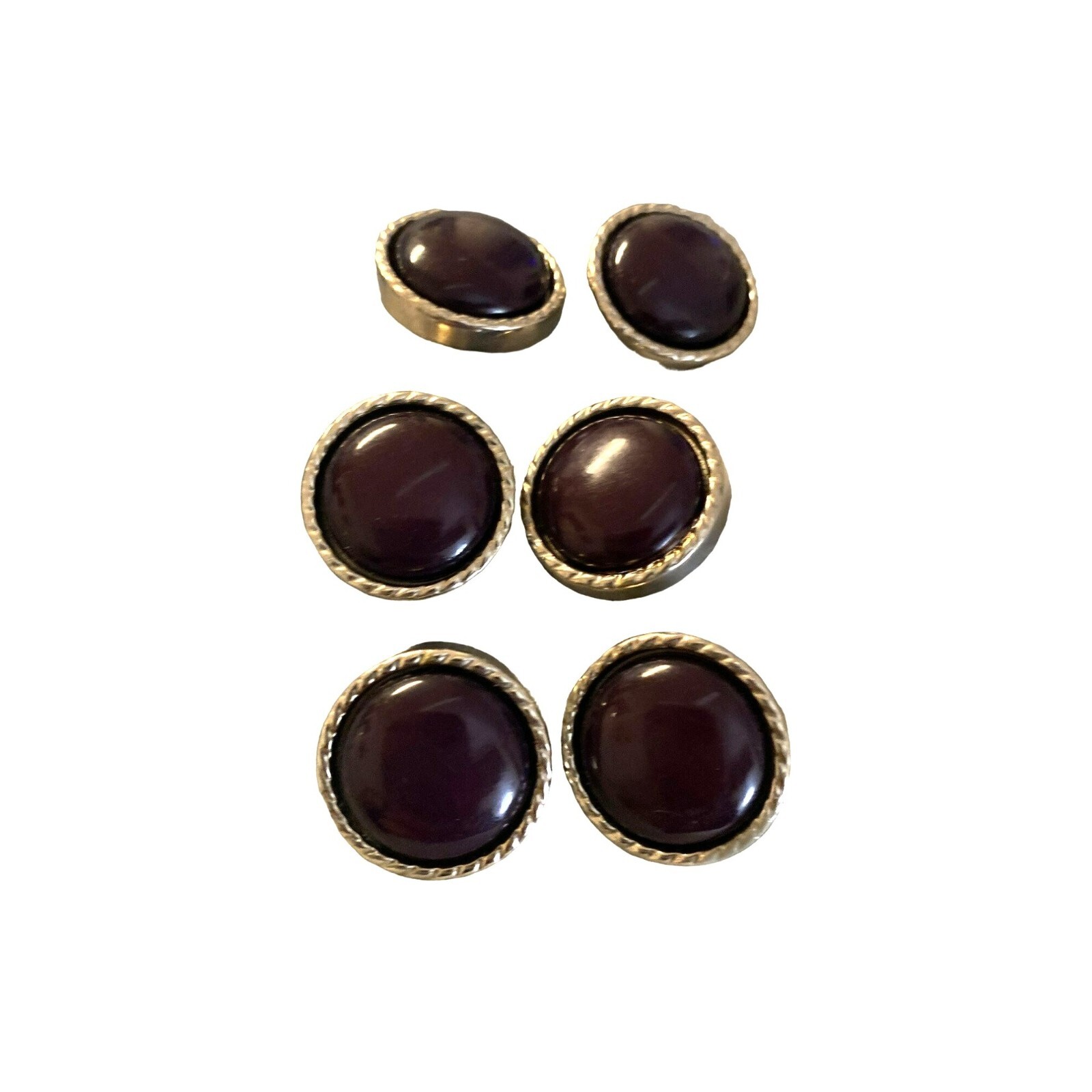 Vintage set of 6 gold rimmed buttons sewing craft | eBay