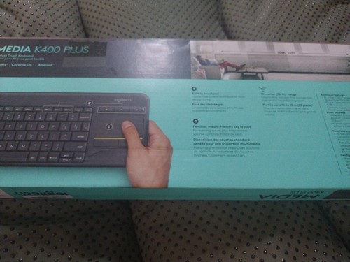 Logitech K400 Plus Wireless Keyboard Attached Touch Mouse Black Compact ...