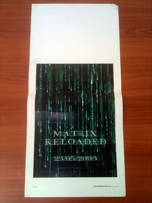 MATRIX RELOADED locandina poster Keanu Reeves Laurence Fishburne Sci Fi ...