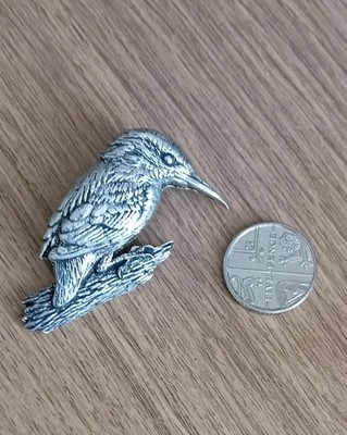 LOVELY VINTAGE PEWTER KINGFISHER? BROOCH/BADGE SIGNED A.R.BROWN | eBay UK