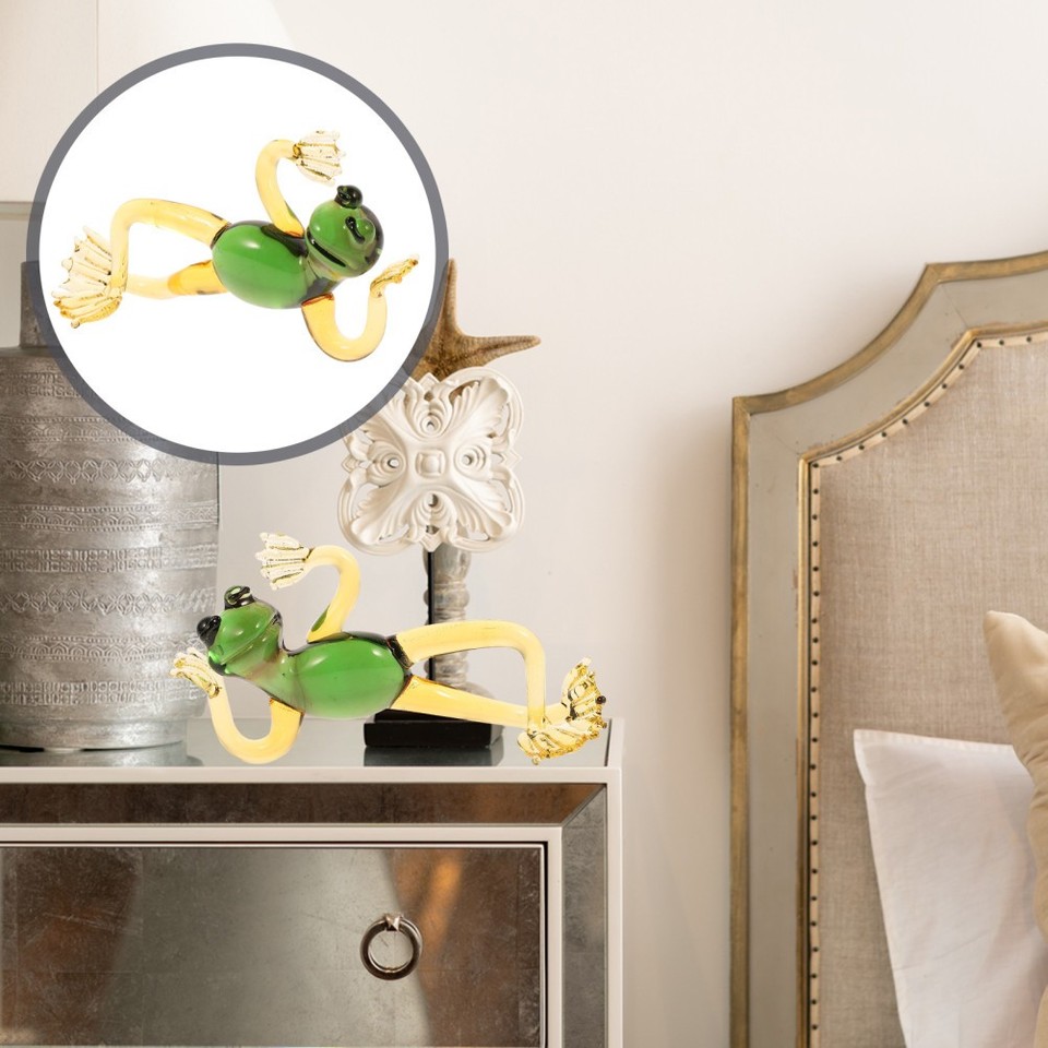 Frog Ornament Crystal Figurine Realistic Frog Decoration Table Ornament ...
