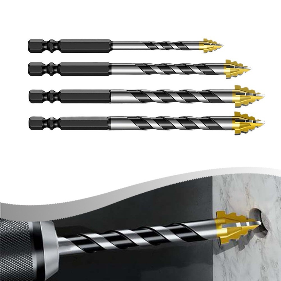 Drill Bit for Glass Tile and Hard Plastic with Eccentric Four Flute ...