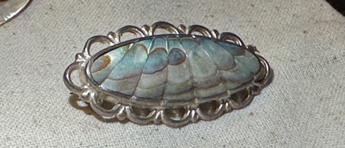 VINTAGE ATAAHUA STERLING SILVER & PAUA SHELL BROOCH NEW ZEALAND ABALONE ...
