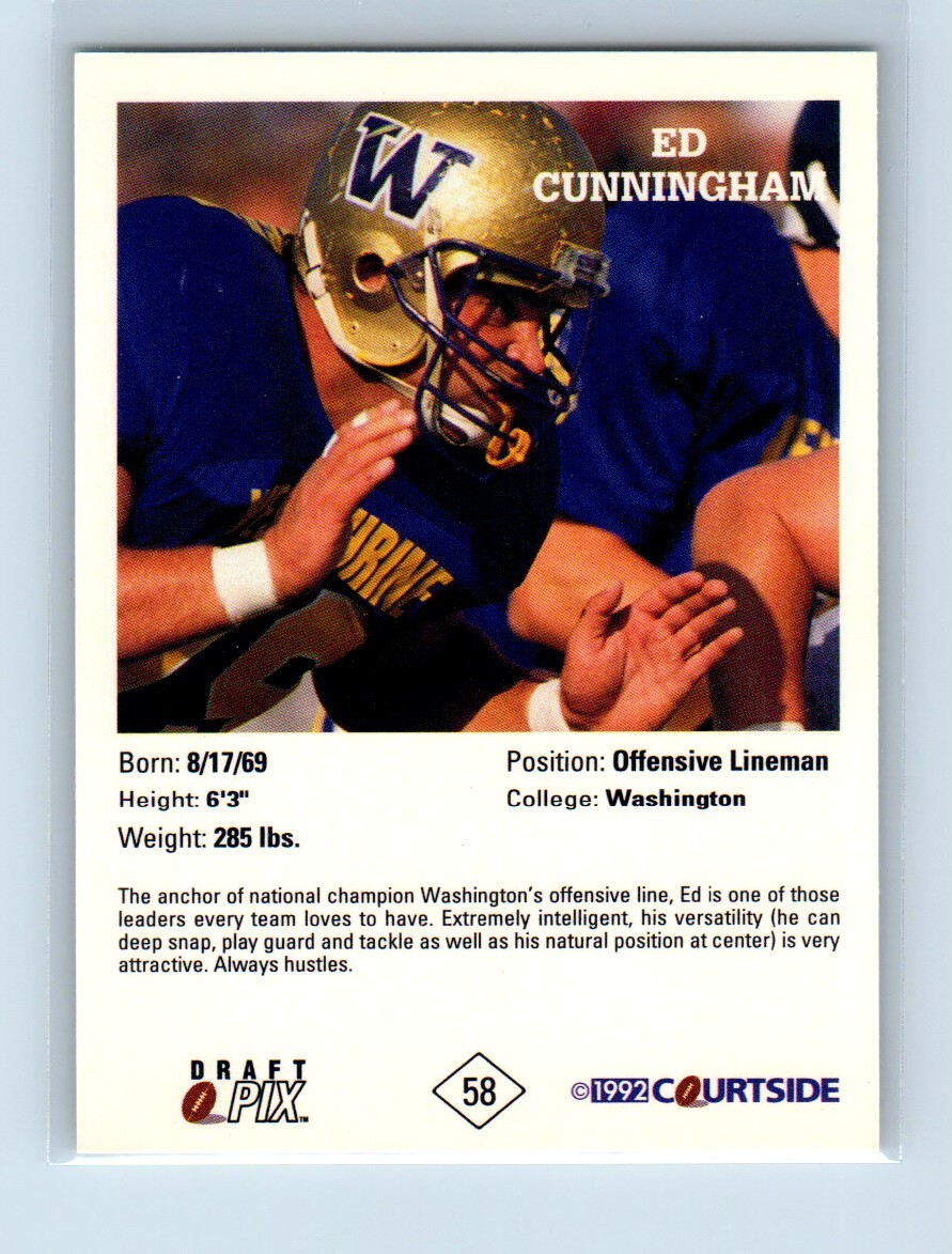 1992 Courtside Draft Pix - #58 Ed Cunningham (RC) for sale online | eBay