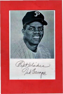 TED SAVAGE AUTOGRAPHED 4X6 CUT W/ GLOSSY PHILLIES PHOTO-d.2023 | eBay