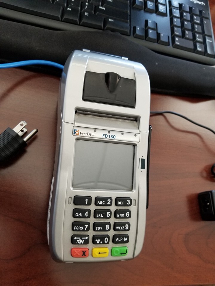 First Data FD130 Credit Card Terminal with Cables and Adapter | eBay