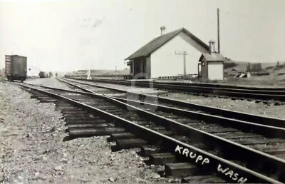 Krupp WA Washington Railroad Train Depot Station RPPC Photo Postcard ...