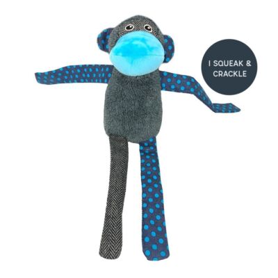 Snuggle Friends Blue Monkey Dog Toy | eBay Australia